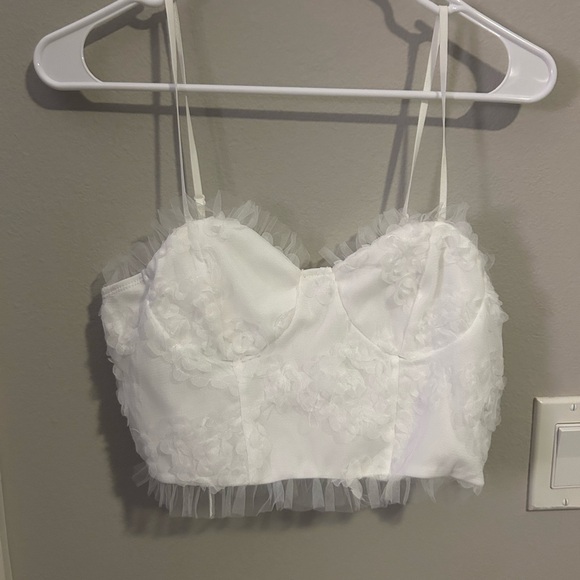 SHEIN | Tops | Shein White Lace Detail Top | Poshmark